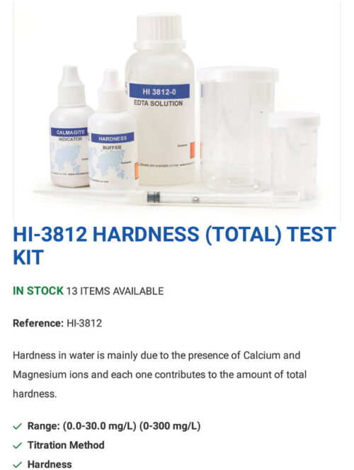 Hanna Total Hardness Test Kit HI3812 Romania | Labtex BD